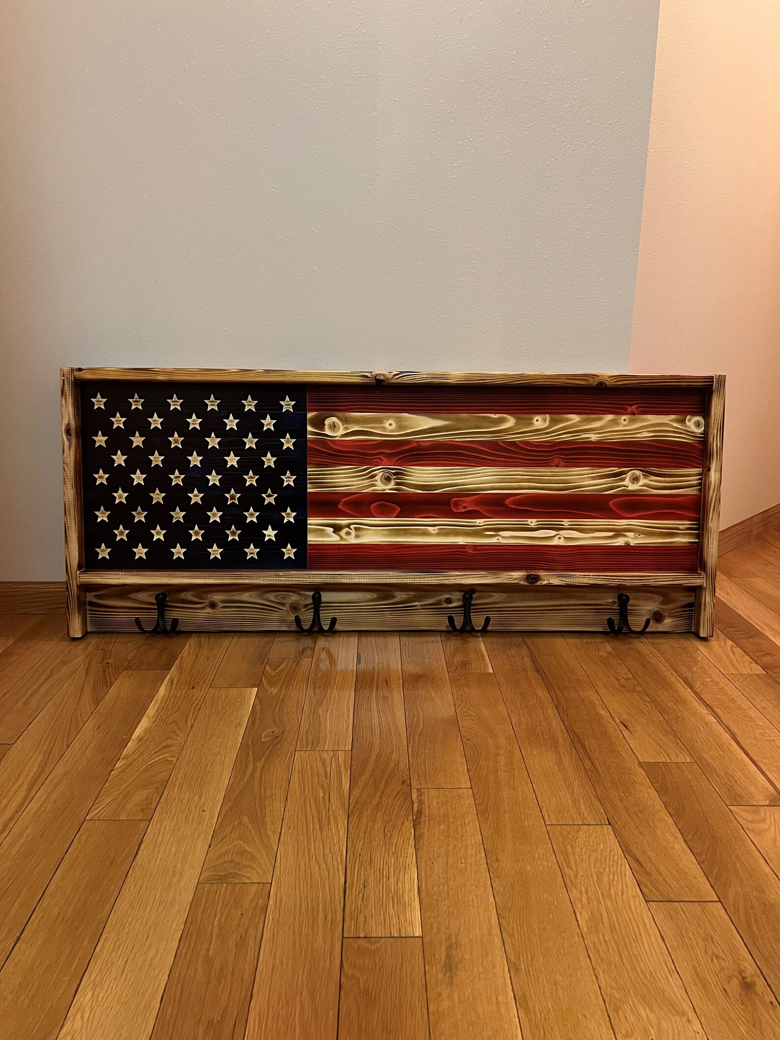 American Flag Coat Rack, USA Coat Rack - Etsy