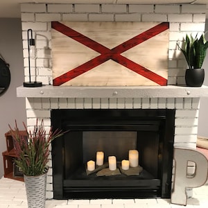 Rustic Charred Alabama State Flag, Wooden Alabama State Flag Rustic ...