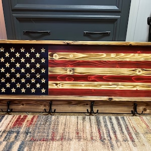 American Flag Coat Rack, USA Coat Rack - Etsy
