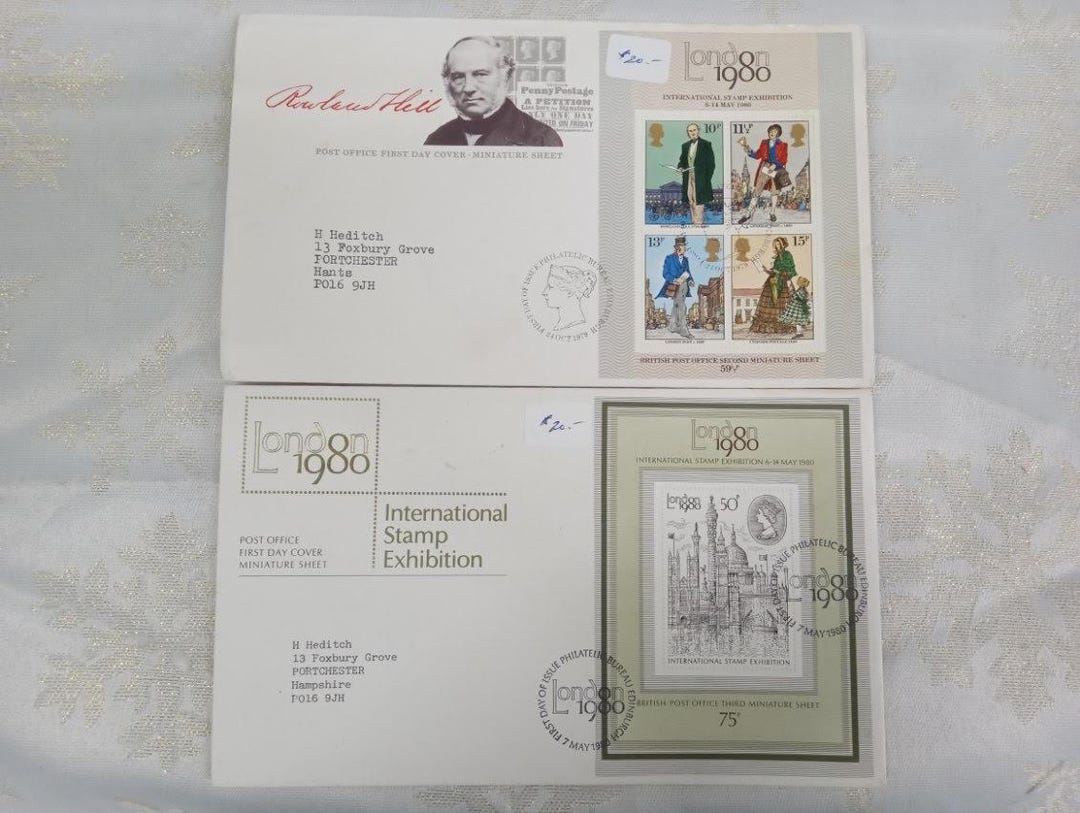 Vintage, 1980 English Stamps, First Day Covers From Edinburgh - 8-1/2 ...