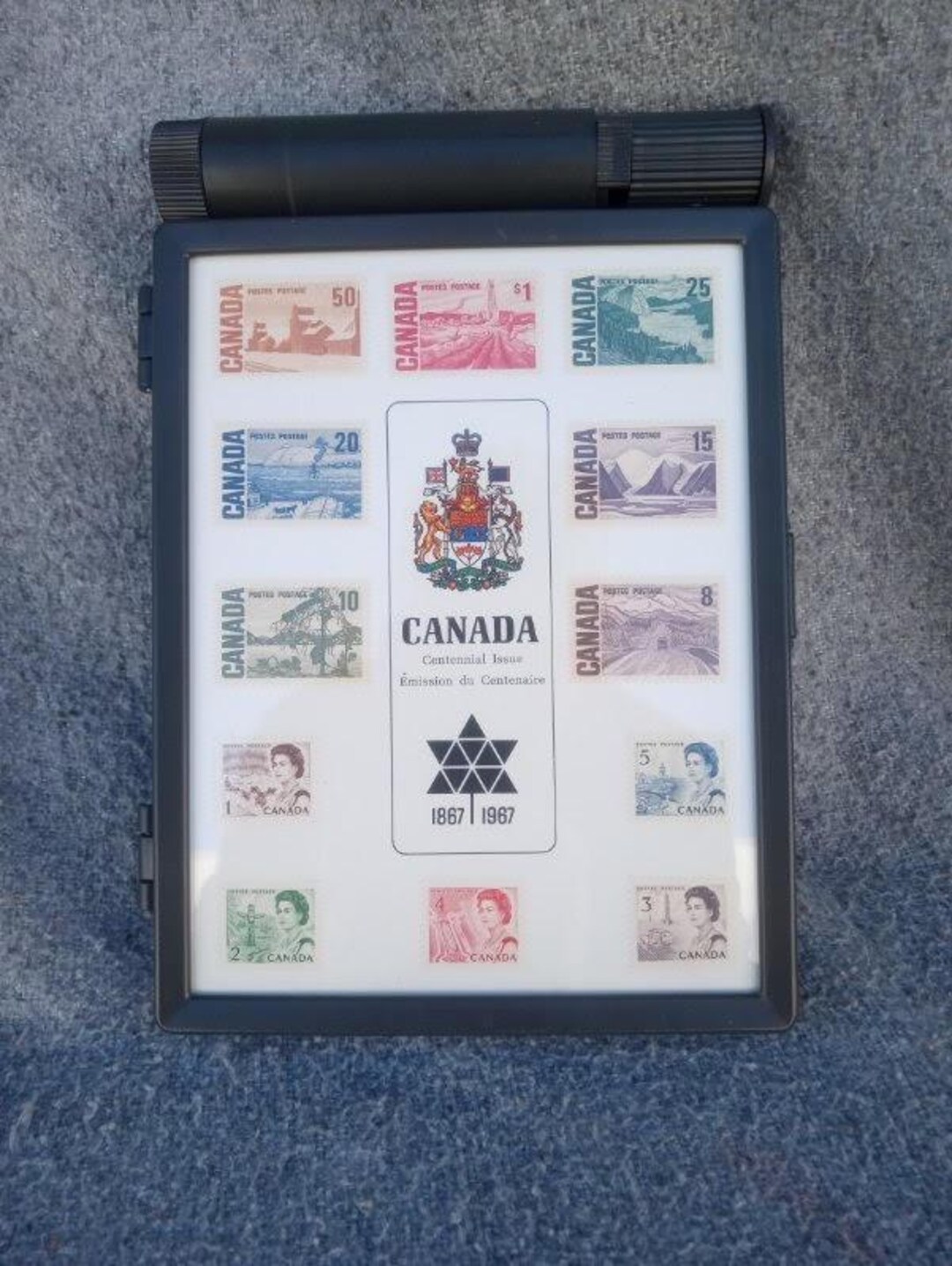Vintage 1867 1967 Centennial Issue Canada Stamps in Box 6-1/4 X 8-3/4 ...