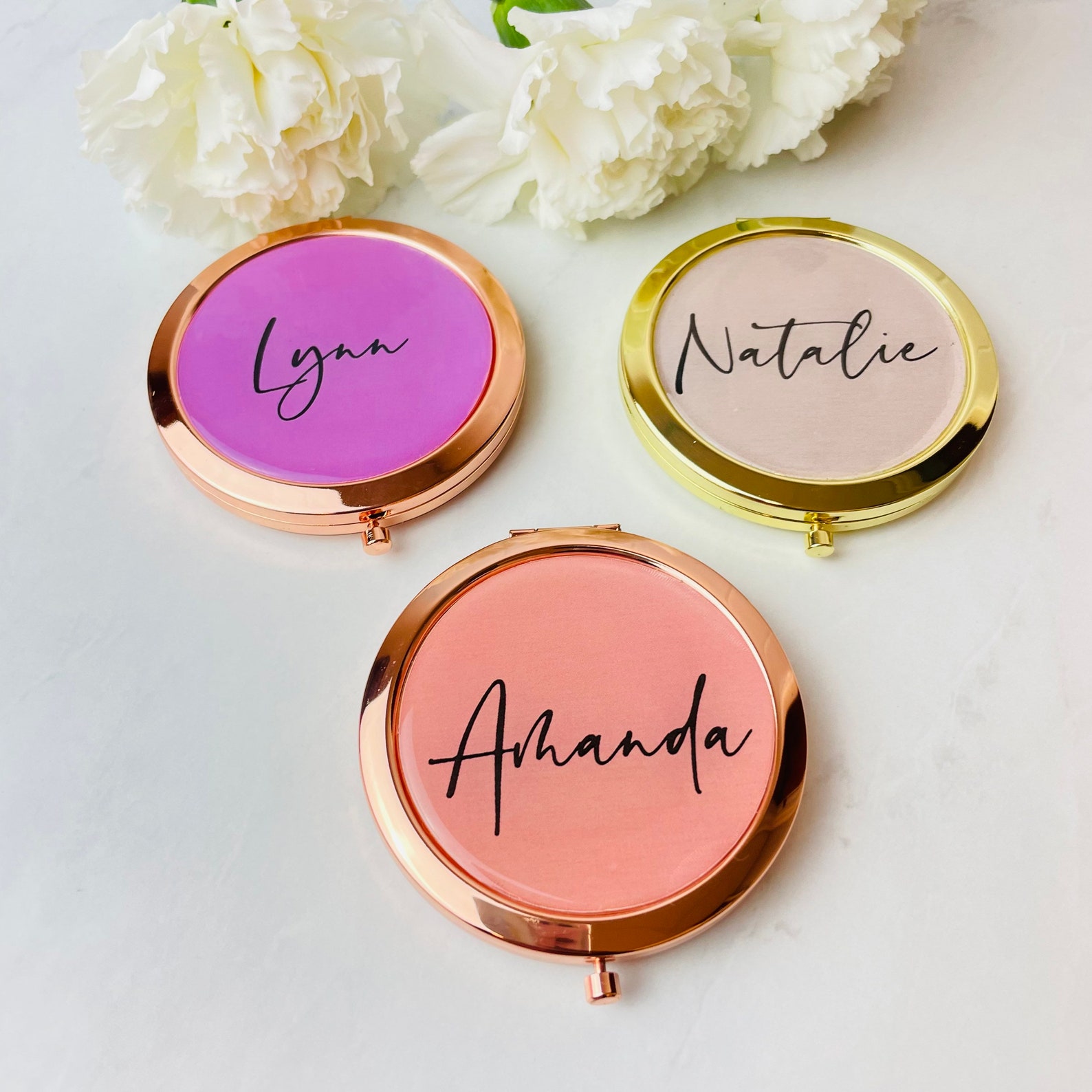 Compact Mirror Favor Gold Mirror Compact Mirror Personalized | Etsy