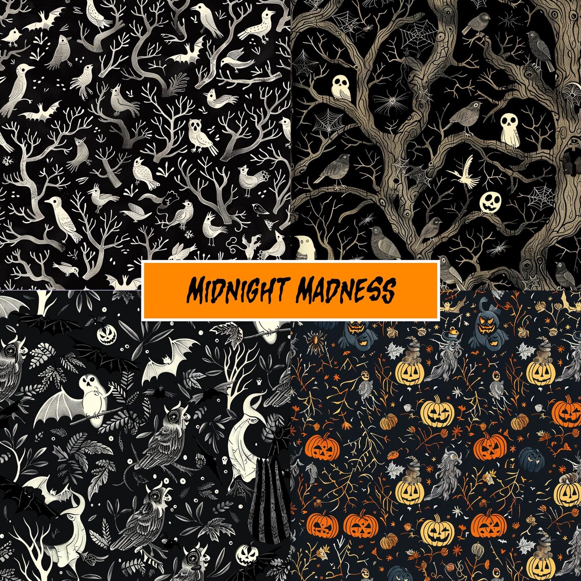 Design Digital Paper, Digital Download, Seamless Pattern, Halloween ...