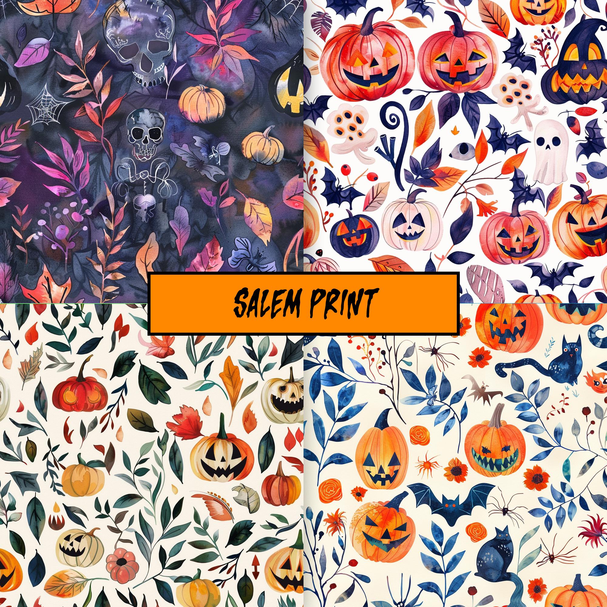 Design Digital Paper, Digital Download, Seamless Pattern, Halloween ...