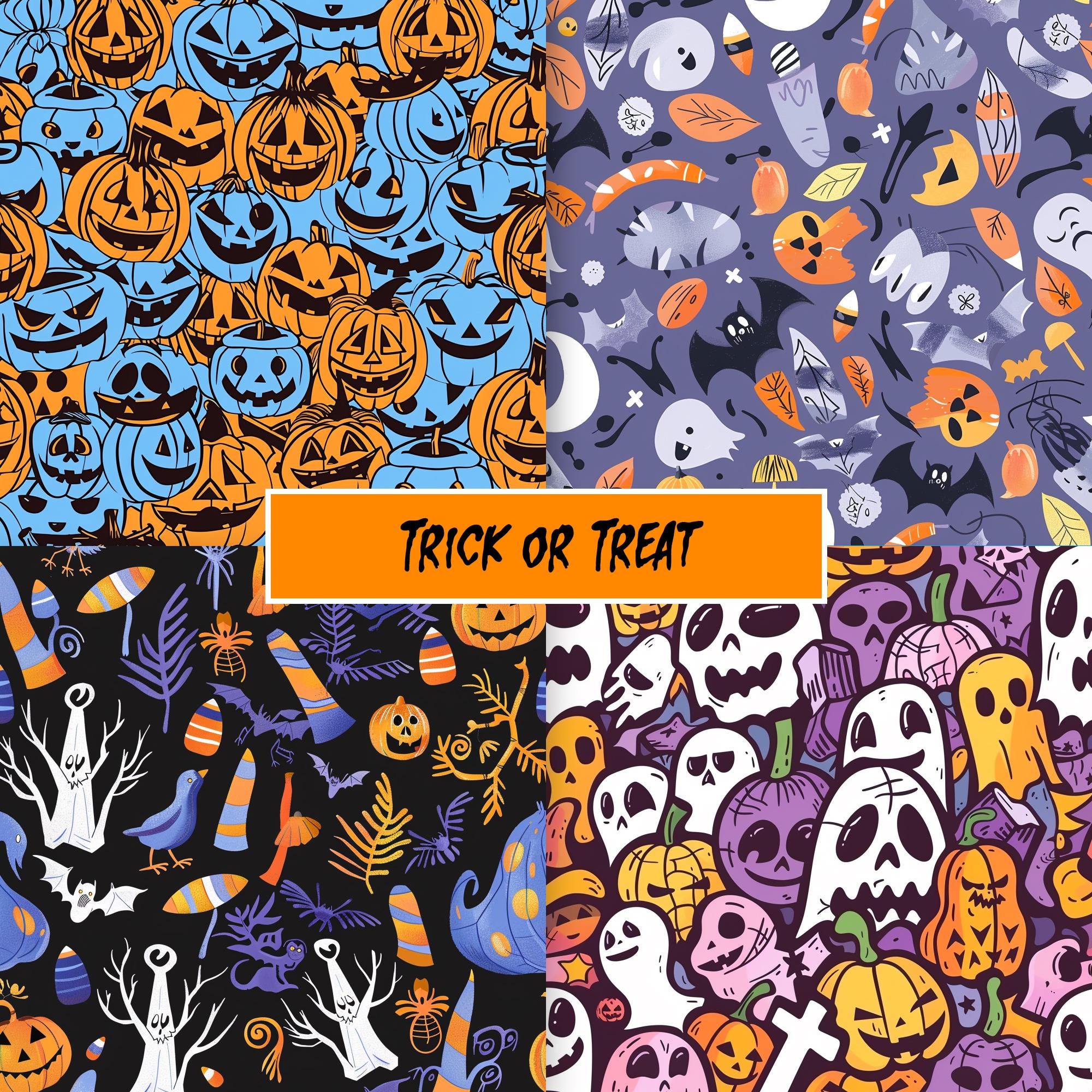 Design Digital Paper, Digital Download, Seamless Pattern, Halloween ...