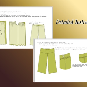 Low Waist Wide Leg Pants Pattern, Flowy Casual Trouser, PDF , XS-3XL ...