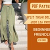 High Waist Wide Leg Tied Pants Sewing Pattern, Casual Loose Pants ...