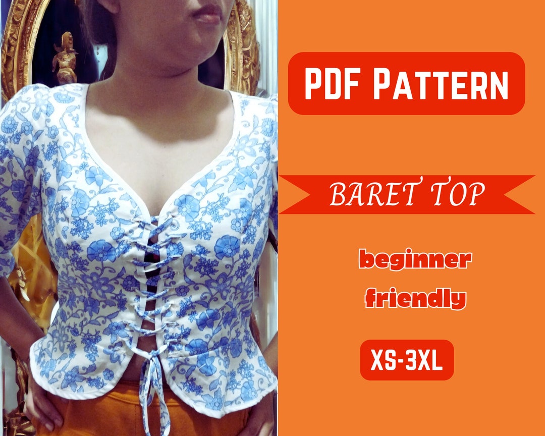 Open Front Top Sewing Pattern, Sweetheart Neck, DIY Fashion, PDF Easy ...