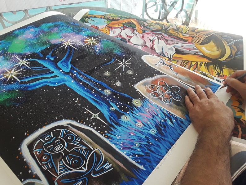 Taino Tree of Life Large Giclee Print on Canvas or Paper by | Etsy