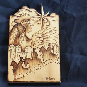 Cantar En Belén Pyrography on Wood Reyes Magos Puerto Rico Three Kings ...