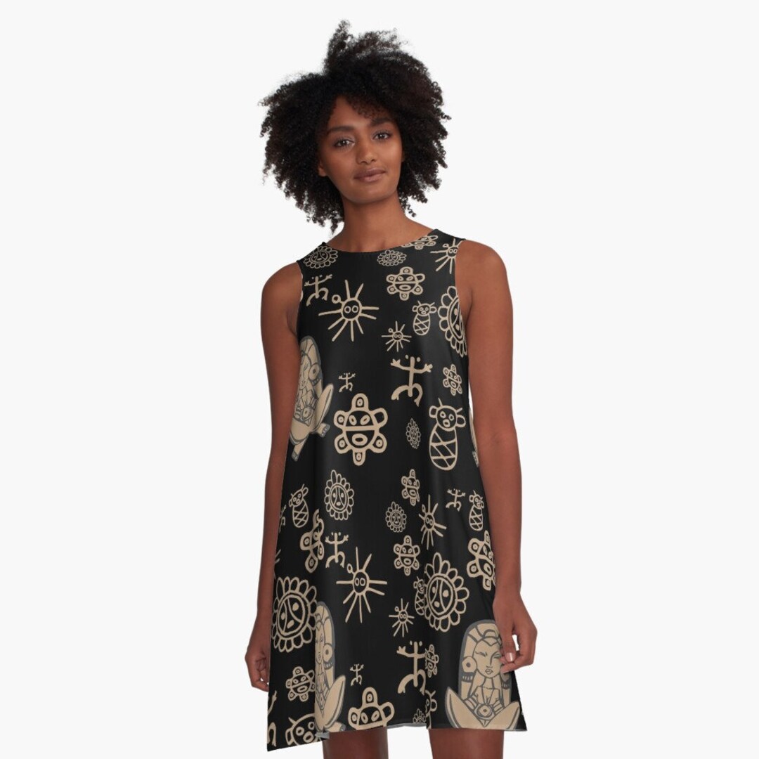 Taino Tribute A-line Dress Taino Symbols Sol Taino Atabey Sol De Utuado ...