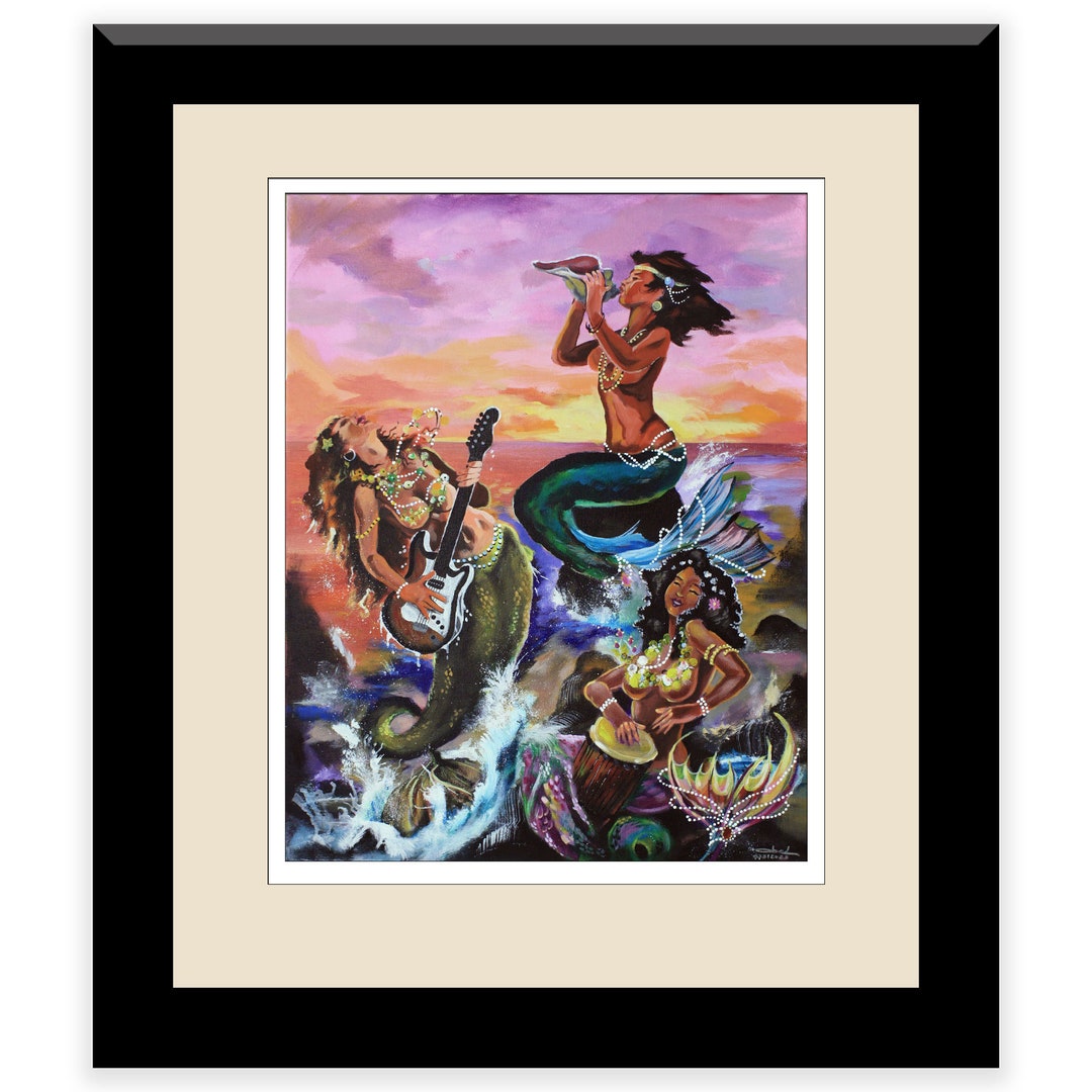 Mermaid Print Mermaid Wall Art Three Mermaids Underwater Art Ocean Art ...