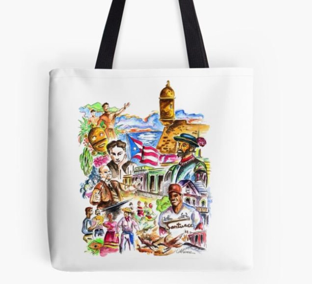Puerto Rico Art Tote Bag Puerto Rico Art Cultura Tote Bag by - Etsy