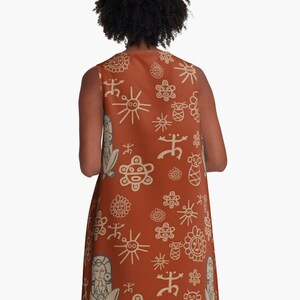 Taino Tribute Bengala Red A-line Dress Taino Symbols Atabey Sol De ...