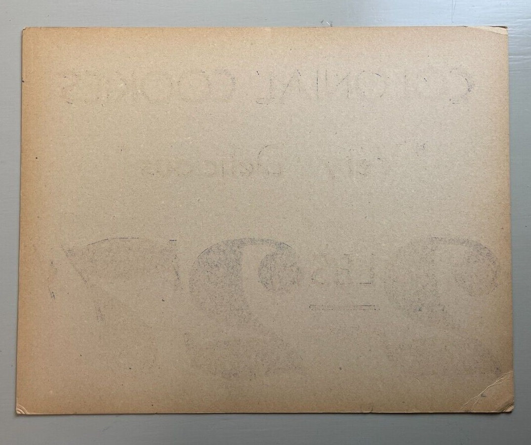 Vintage Colonial Cookies Cardboard Sign 2lbs for 27 Cent 13.75 X 11 ...