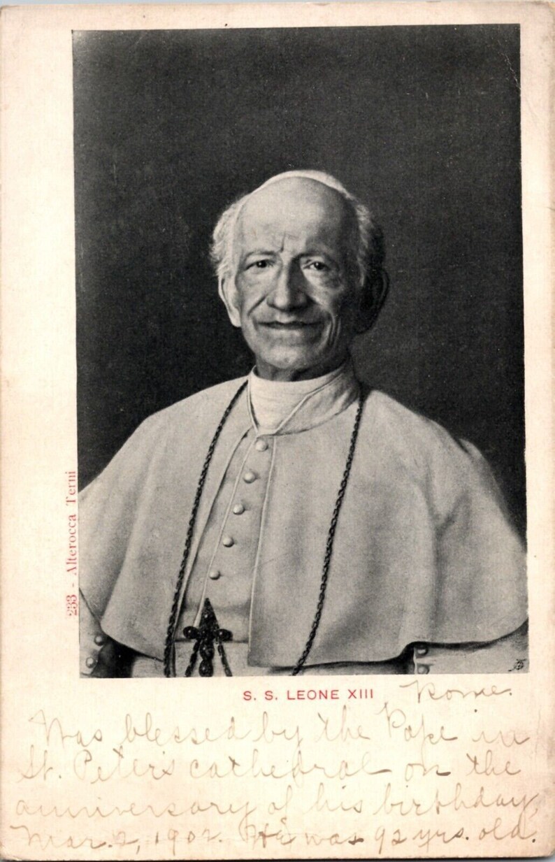 1898 Pope Leo XIII Postcard Portrait Roman Catholic Unposted - Etsy