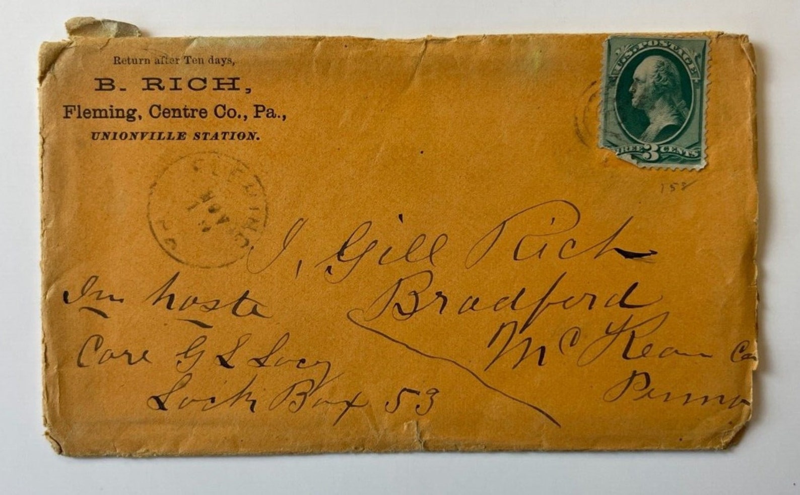 1877 2pg Letter W/ Envelope Unionville Station Mckean Co Bradford ...