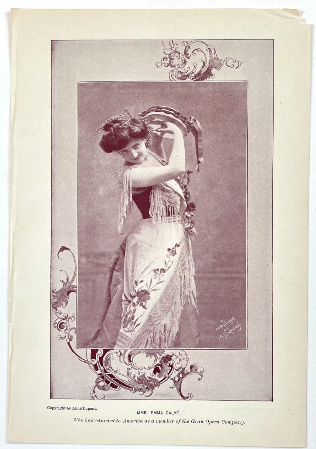 Vintage Victorian Book Page Print of Bell Époque Era Opera Singers Emma ...