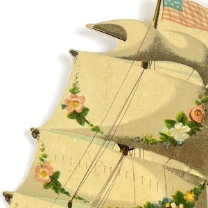 Vintage Victorian Era Die-cut - Homeward Bound Clipper Ship. Antique ...