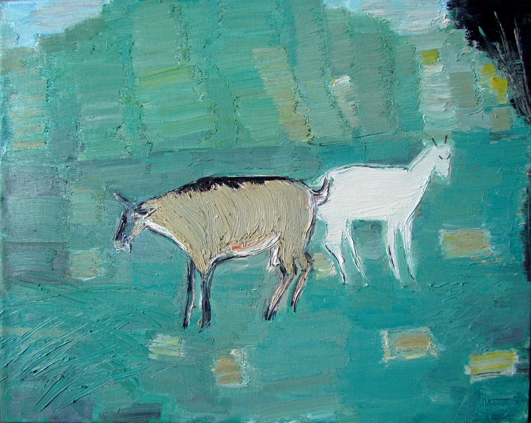 Goat Painting, Goat Portrait, Goat Art, Animal Art, Pet Portrait, Farm ...