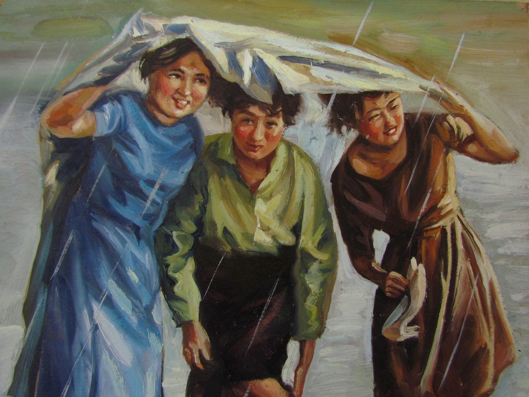 Three Girls in the Rain, Women in the Rain, Rain Art, Rain Girls, Three ...