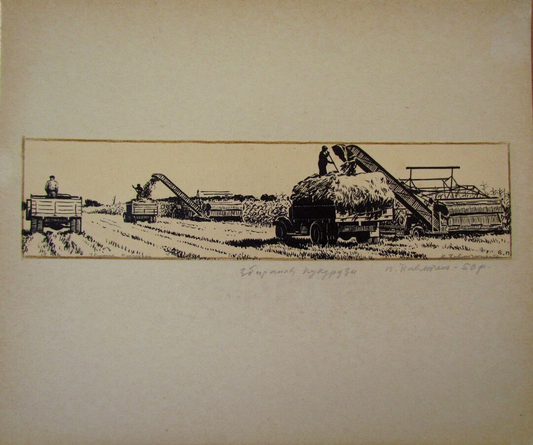 Harvest Field Drawing, Truck Drawing, Car Art, Landscape Drawing ...
