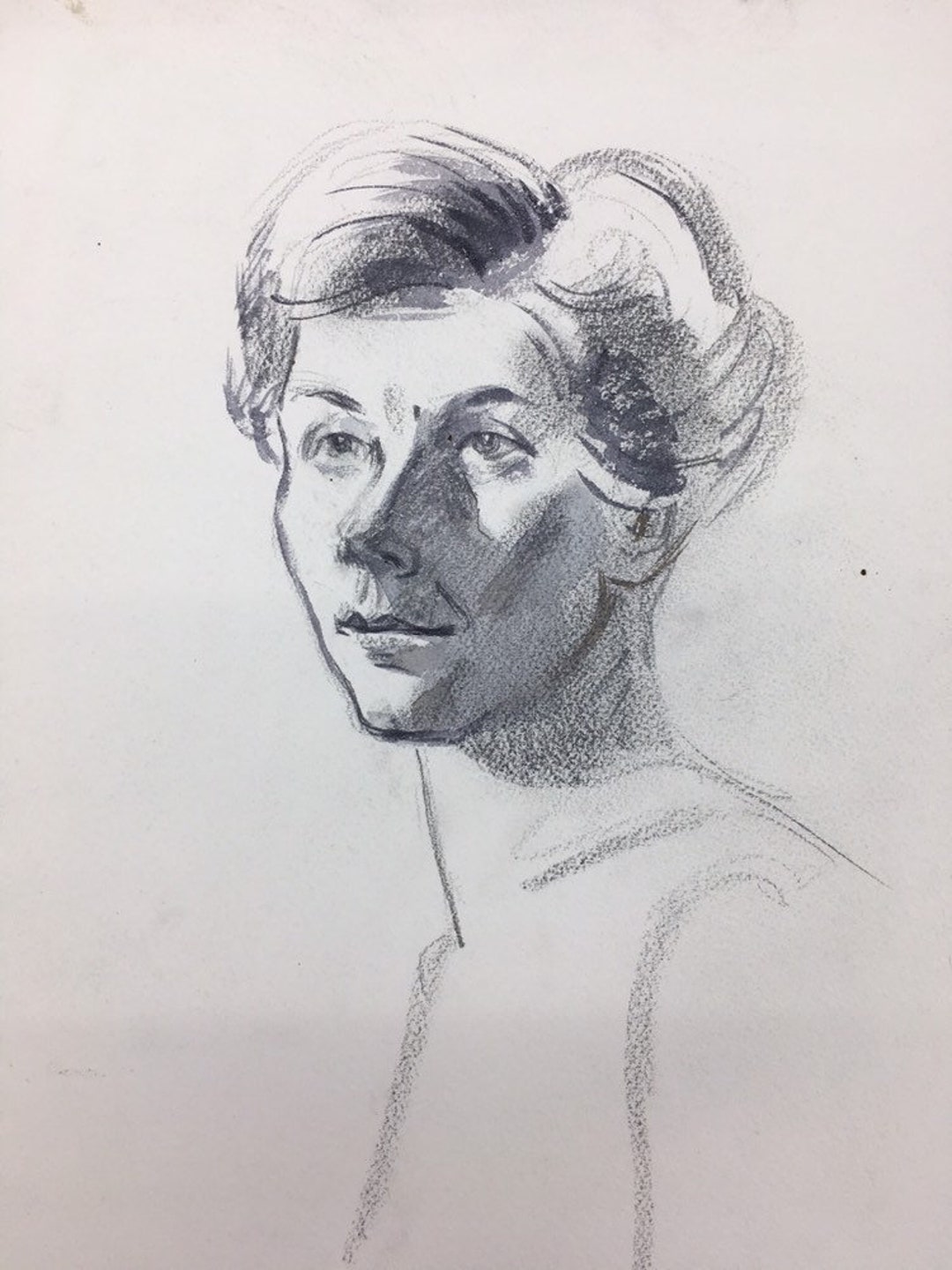 Original 10” X 14” Figure Study Graphite Drawing by 1950’s Illustrator ...