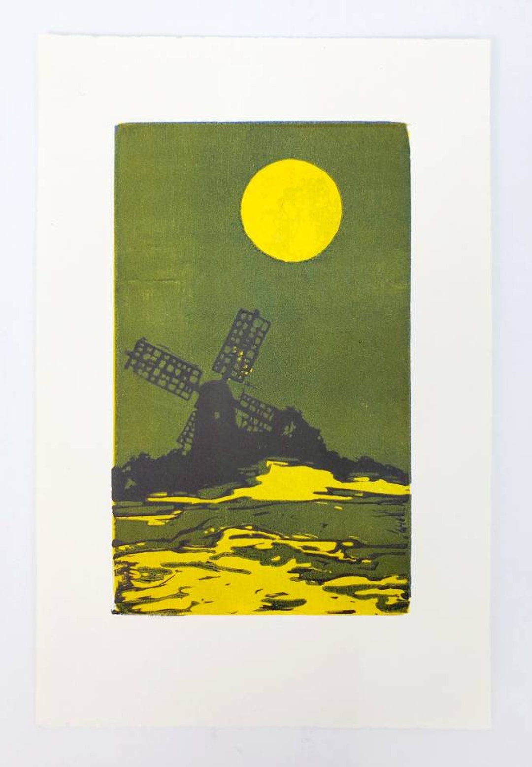 Original Dutch Windmill (4.5" X 7") Multi-block Wood Engraving Print on ...