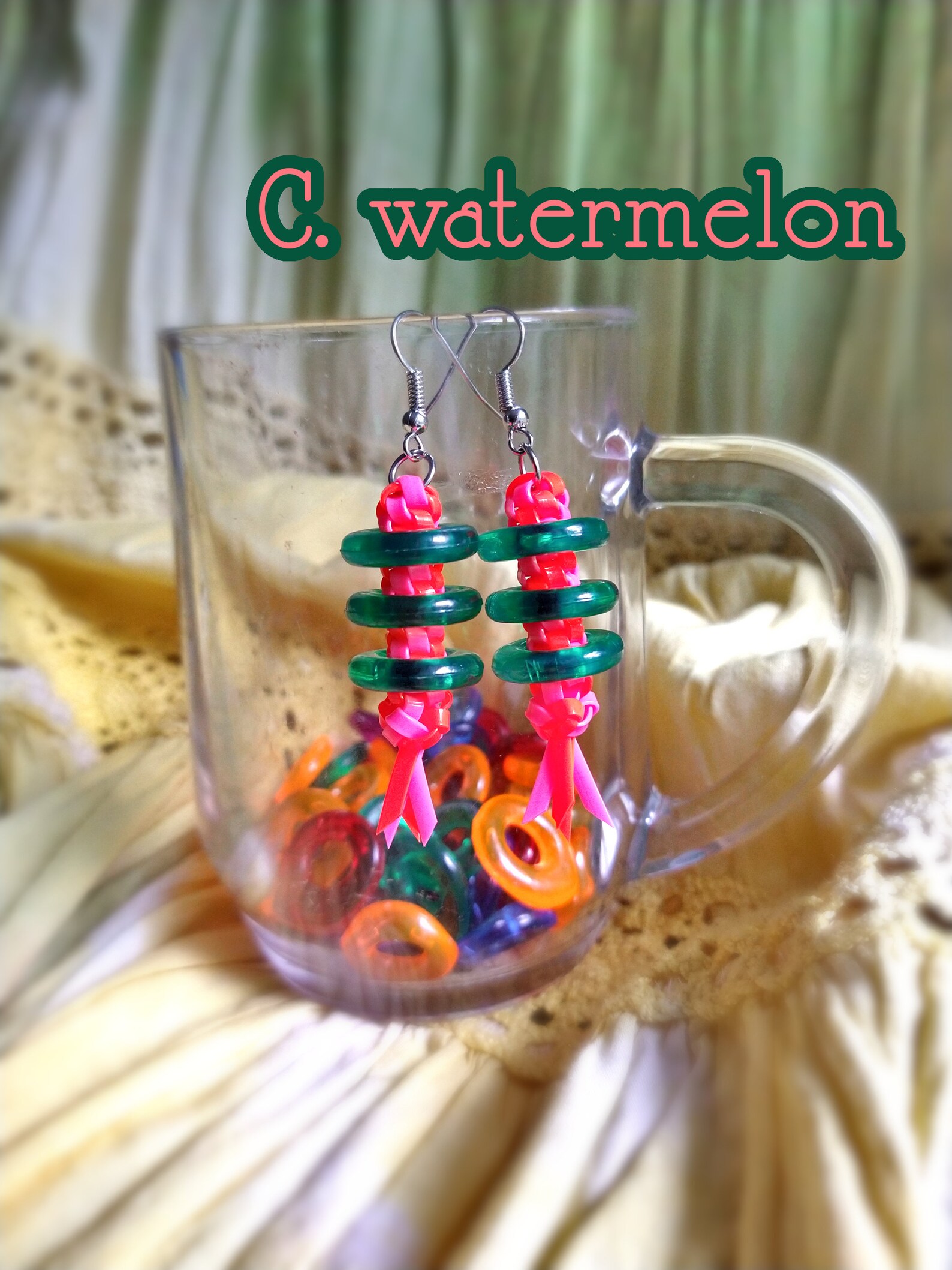 Colorful Rexlace Plastic Lace Lanyard Earrings: Fruity Tooty Loopies - Etsy