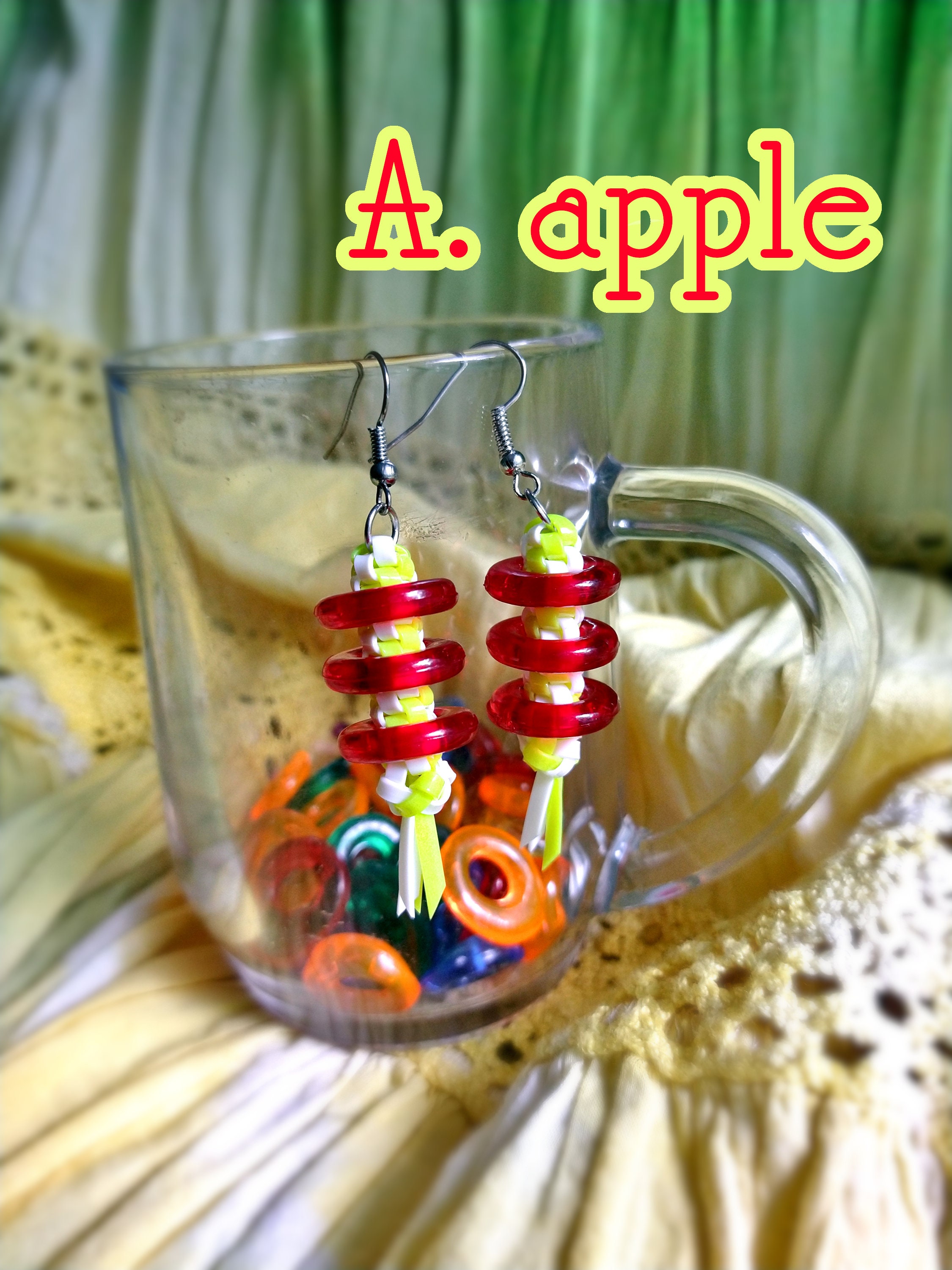 Colorful Rexlace Plastic Lace Lanyard Earrings: Fruity Tooty Loopies - Etsy