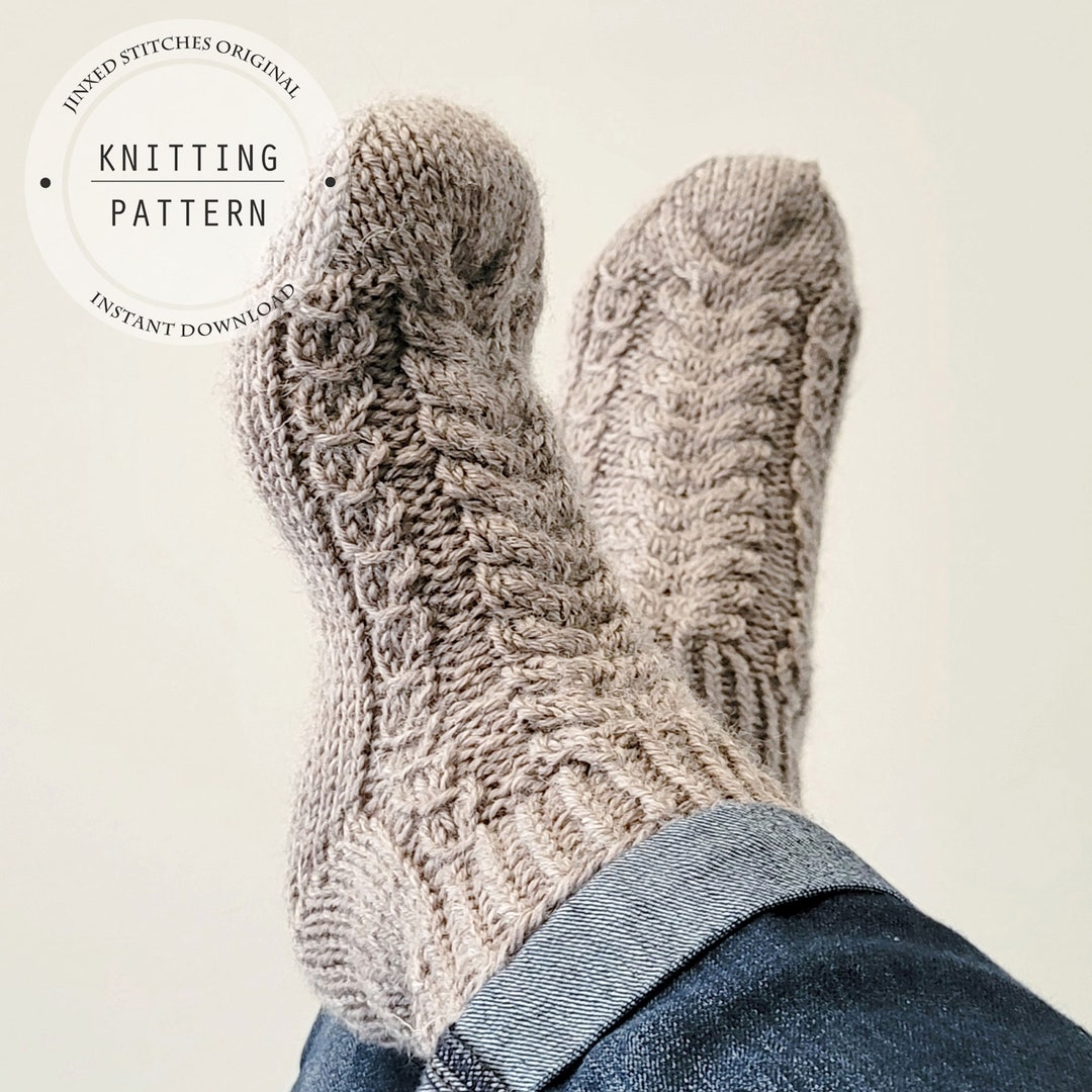 Socks KNITTING PATTERN, Cable Knit Socks, (in English) PDF Digital ...