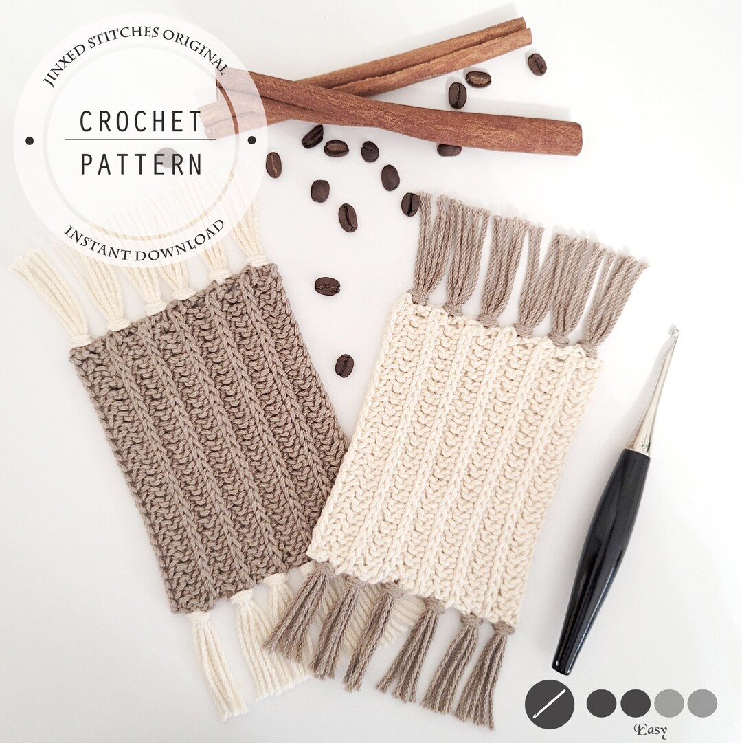 Crochet PATTERN Rustic MUG RUG Coaster - Coffee Coaster Pattern ...