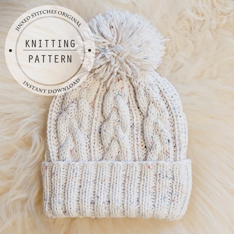 Hat KNITTING PATTERN Cable Knit Beanie Pattern Beanie - Etsy