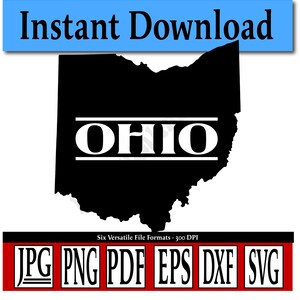 Ohio SVG Ohio Clipart File in Multiple Formats With Instant Access 300 ...