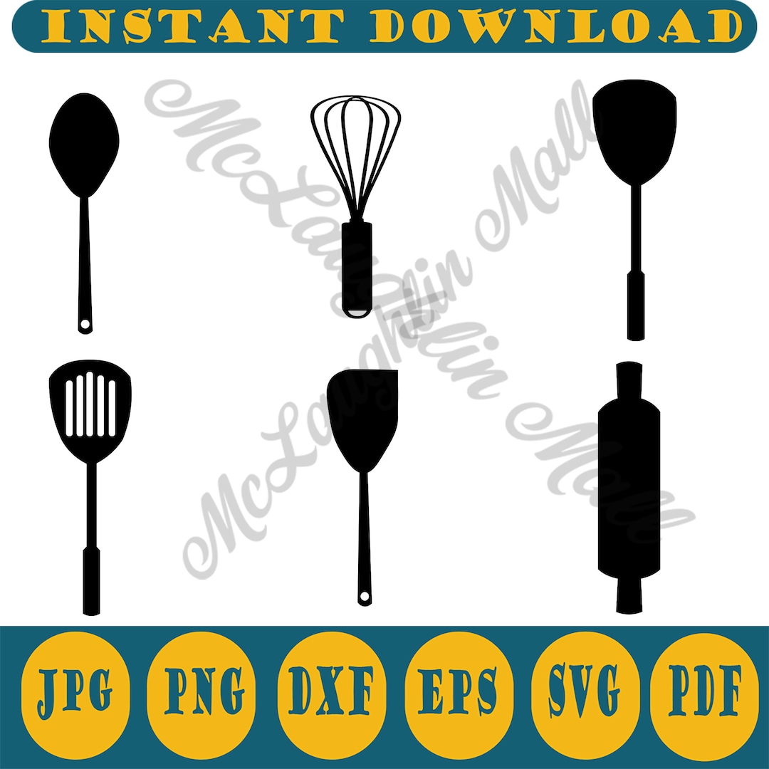 Cooking Utensil SVG Bundle Cut File Bundle for Chefs - Etsy
