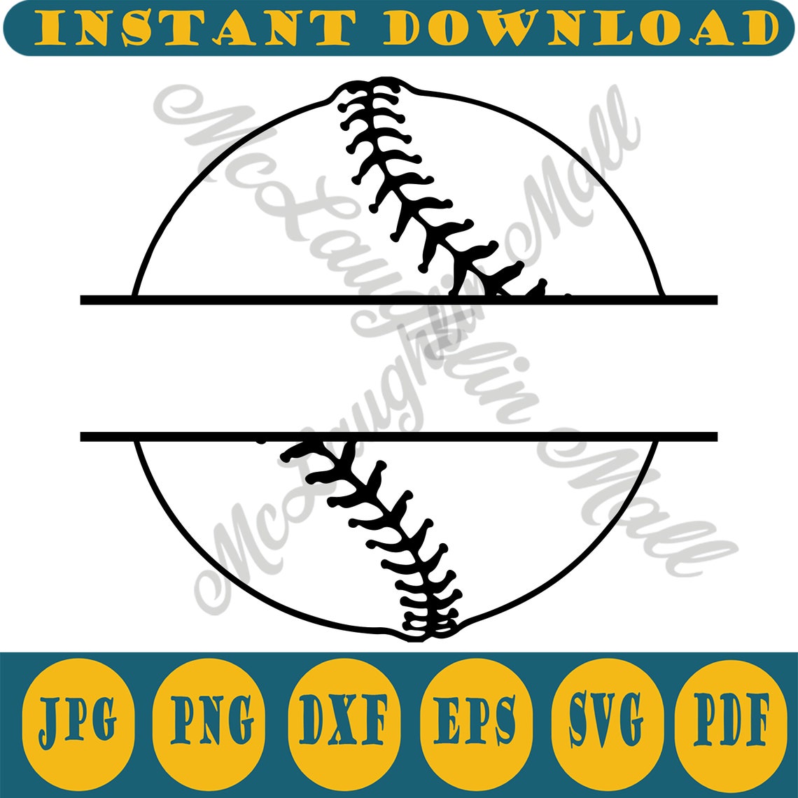Baseball SVG Split Baseball SVG Baseball Monogram - Etsy Israel