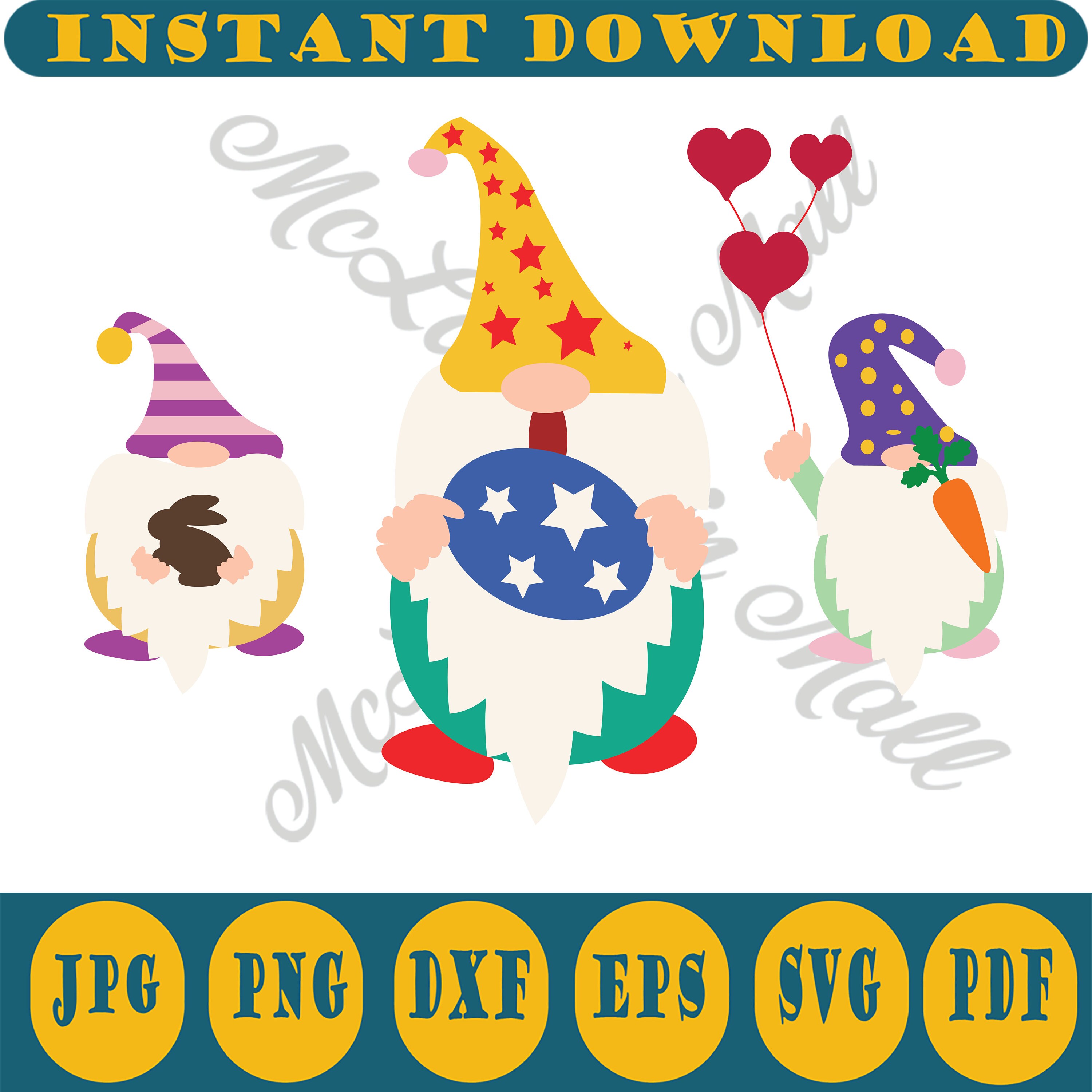 Easter Gnomes SVG Cute Gnome Clipart Printable Gnome SVG - Etsy