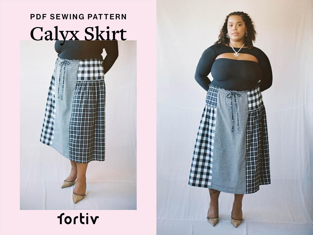 Calyx Skirt PDF Sewing Pattern Size Inclusive XS-6XL Beginner Friendly ...