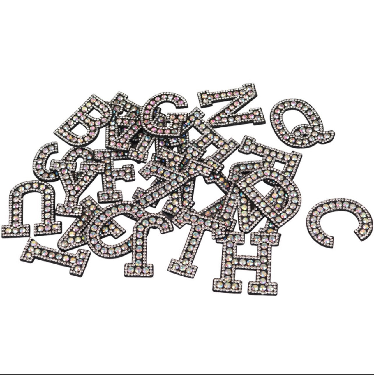Rhinestone letters Alphabet Rhinestone A to Z iron on sew | Etsy