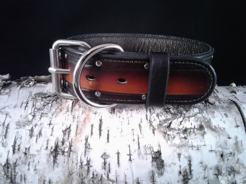 Hand tooled 'Viking Longship' collar | Etsy