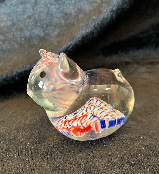 Glass Cat Paperweight With Colors Inside - Etsy