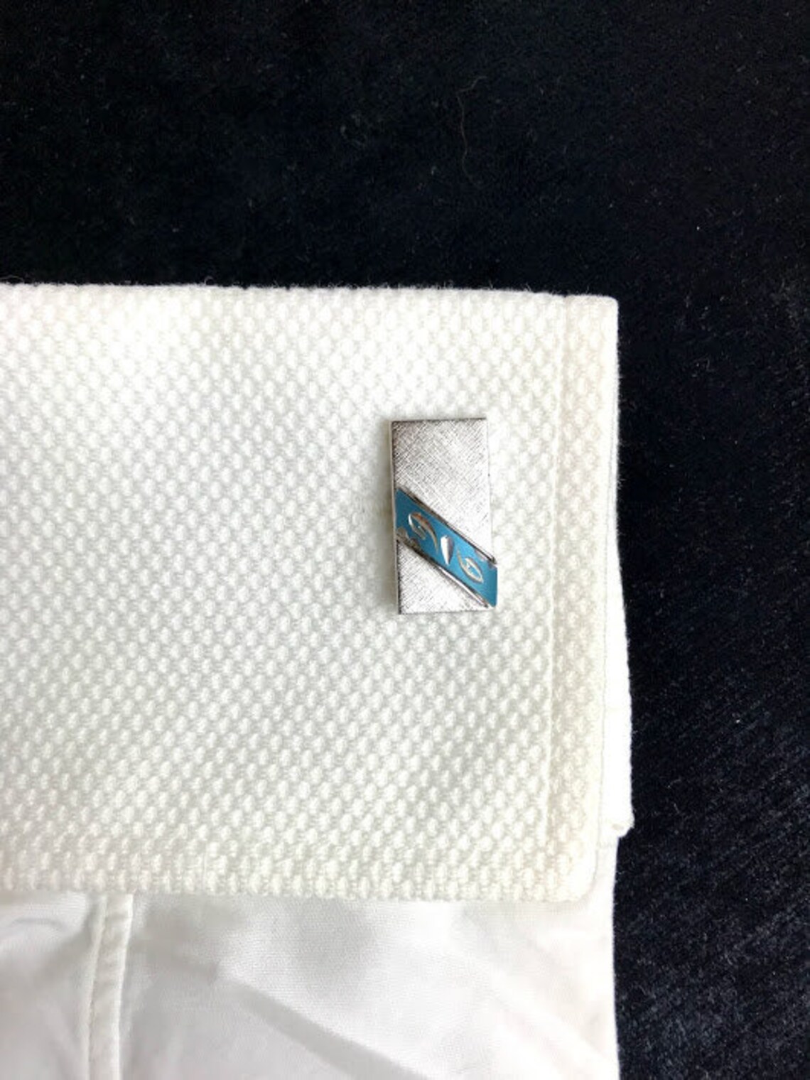 Vintage Stainless Swank Cufflinks With Sky Blue Enamelled Detail - Etsy