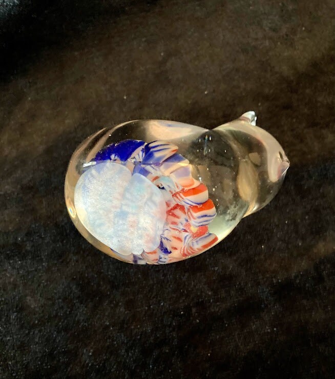 Glass Cat Paperweight With Colors Inside - Etsy