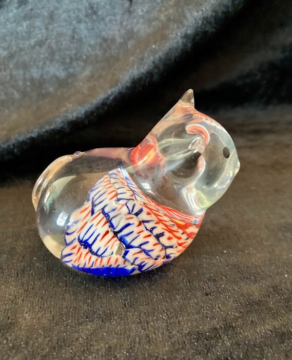 Glass Cat Paperweight With Colors Inside - Etsy