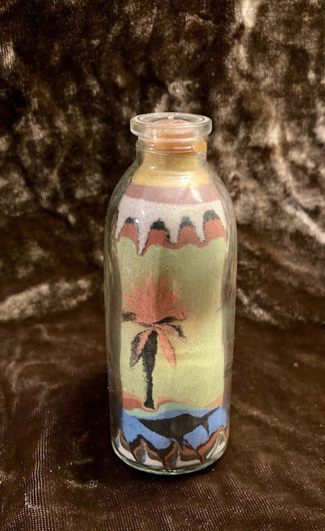 Vintage Sand Art in Bottle, Detailed Tropical Beach Scene - Etsy