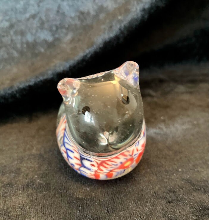 Glass Cat Paperweight With Colors Inside - Etsy