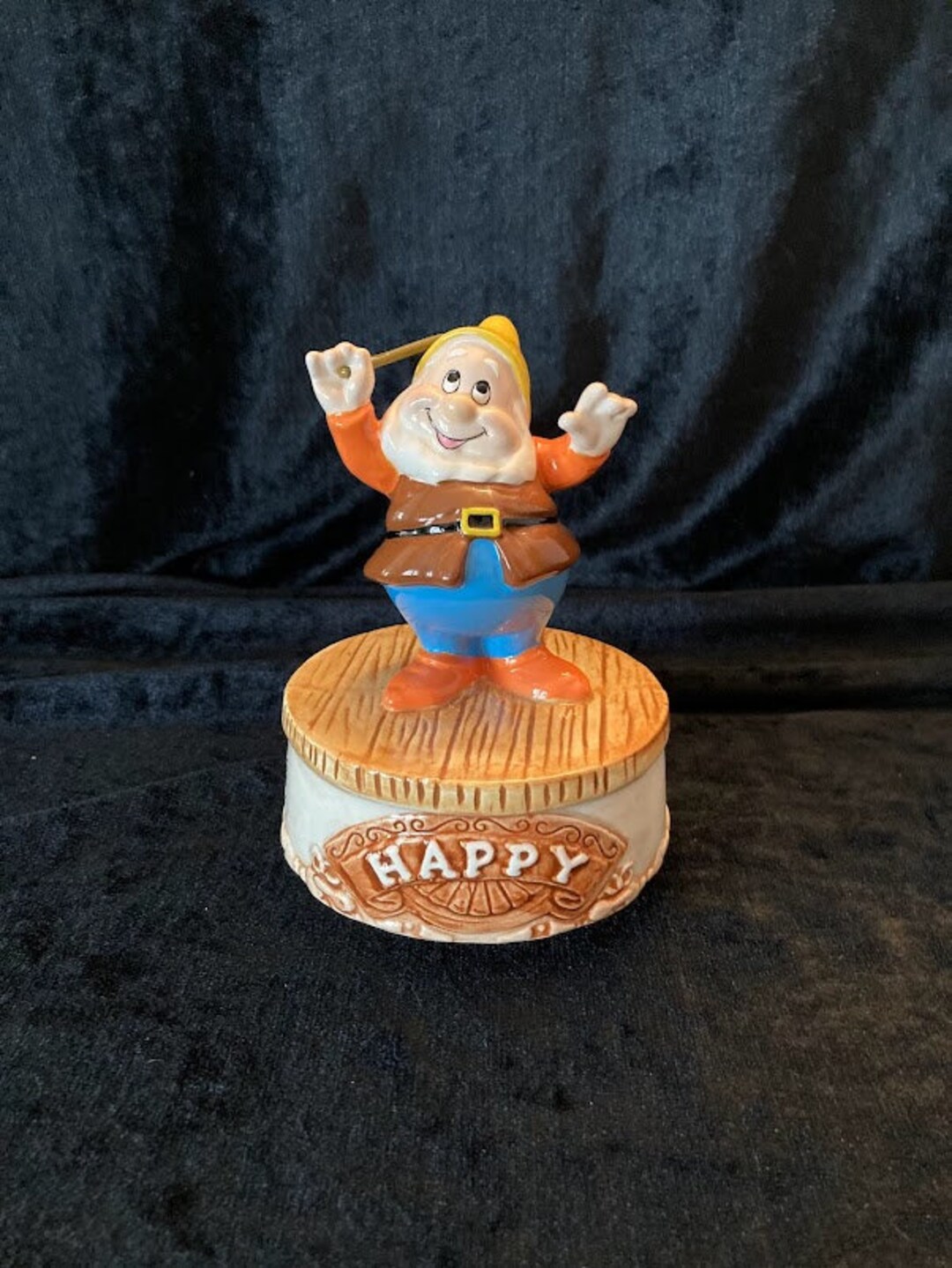 Vintage "happy" the Dwarf Rotating Music Box, Plays "i Whistle A Happy ...