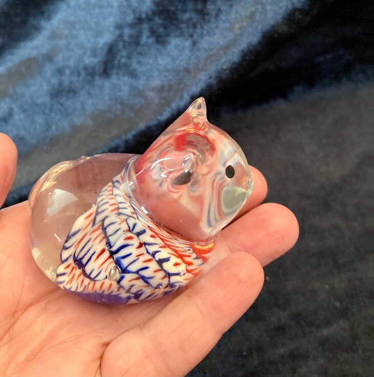 Glass Cat Paperweight With Colors Inside - Etsy
