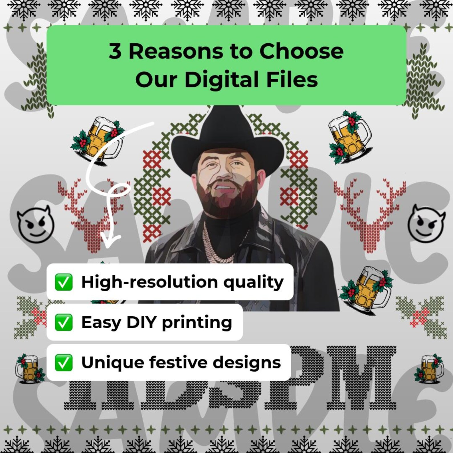 Luis R Conriquez, HDSPM, Trakas, Ugly Christmas Sweater PNG File ...