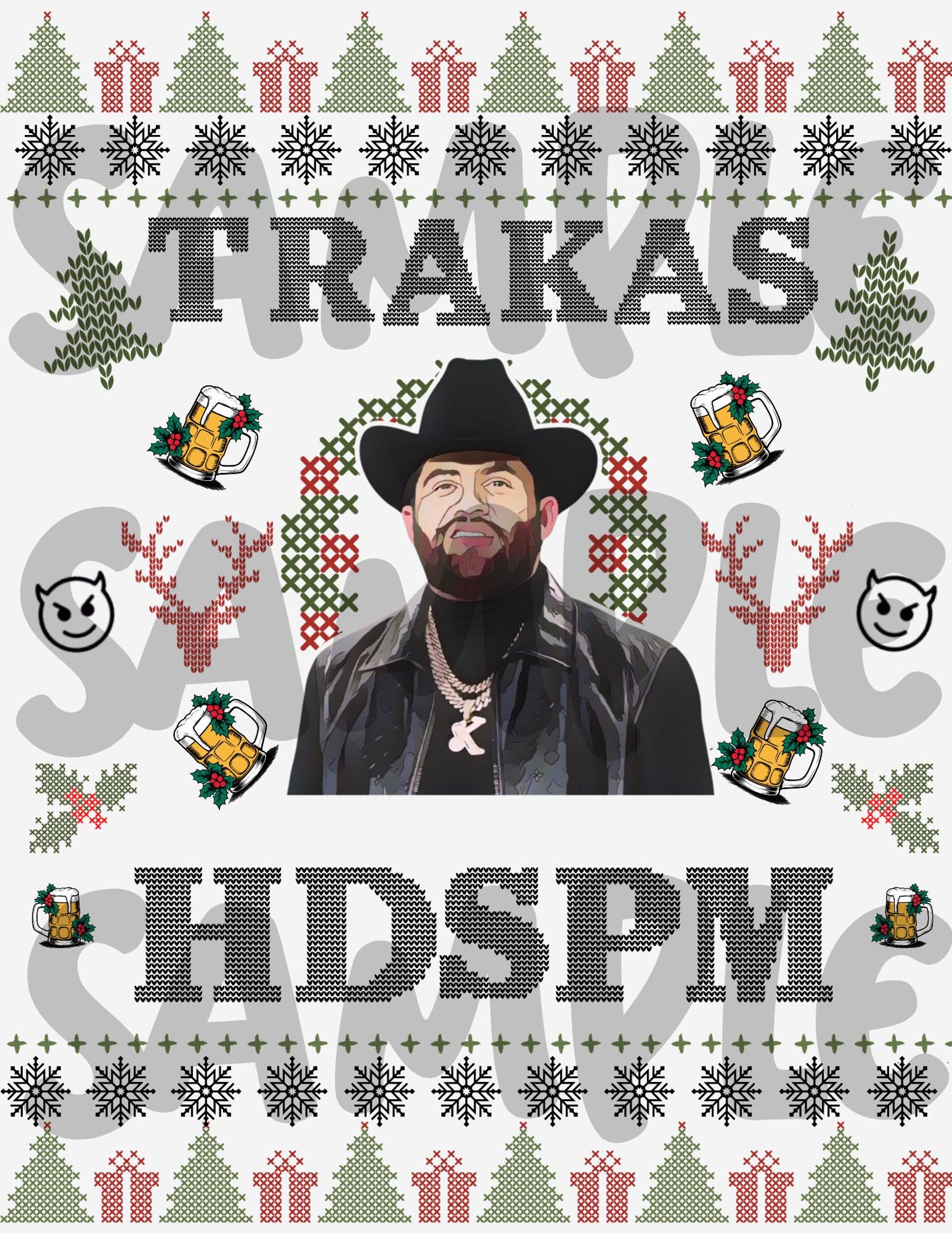 Luis R Conriquez, HDSPM, Trakas, Ugly Christmas Sweater PNG File ...